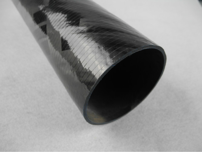 Glossy Filament Wound Carbon Fiber Tube / Pipes 50mm thickness