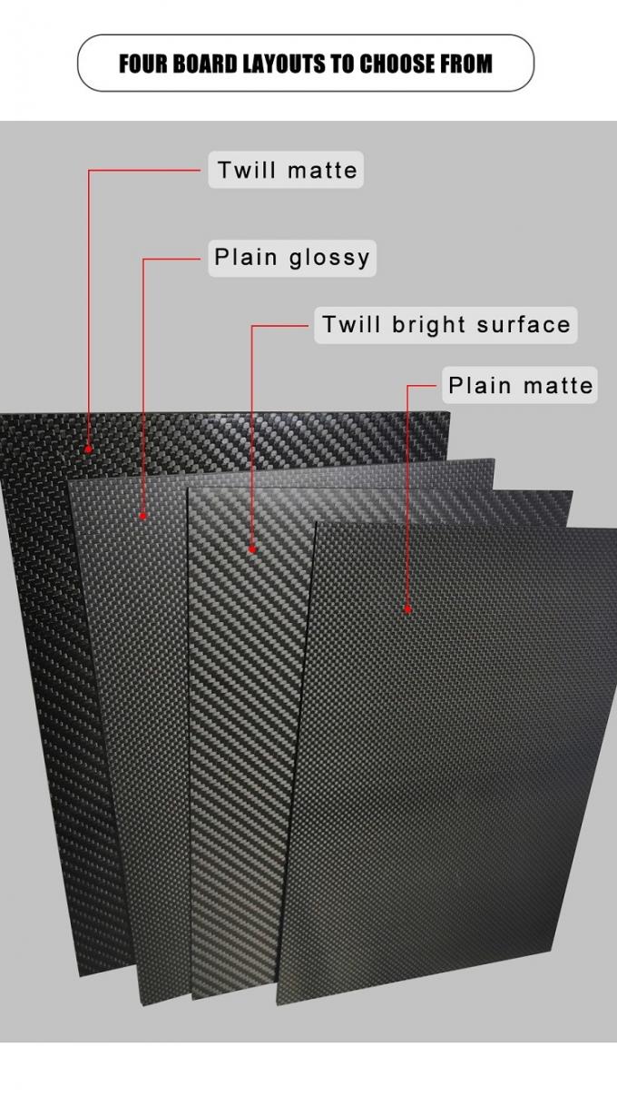 High Modulus Custom Carbon Fiber Sheet Glossy Finish 500 x 500mm